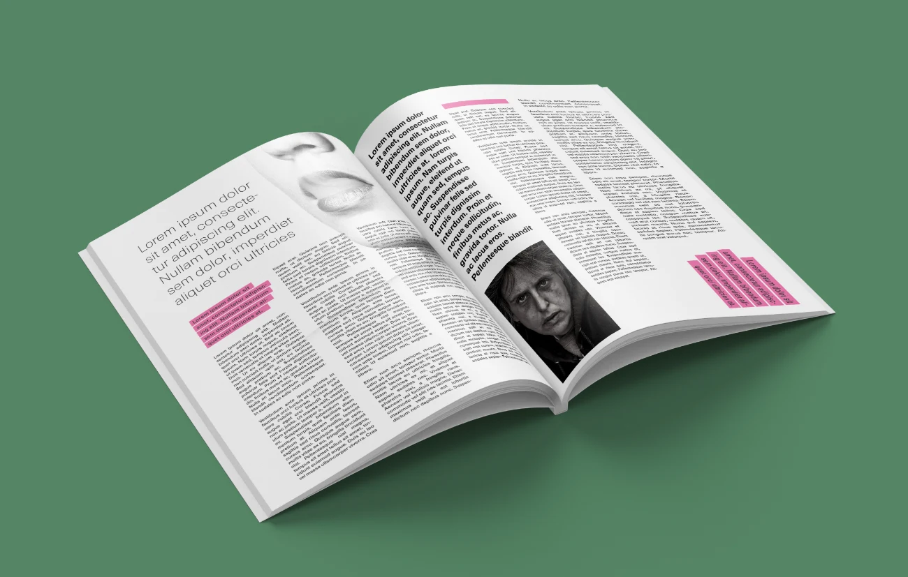Free Premium Book Mockup Professional Open Magazine Layout Mockup for ...