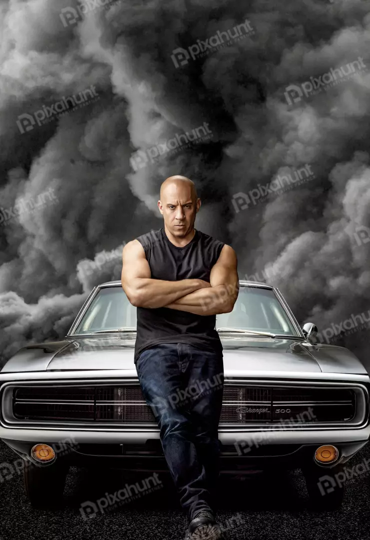 Free Premium Stock Photos Dominic Toretto with Classic Muscle Car ...